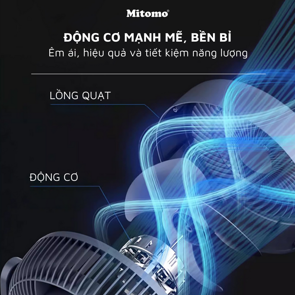 Quạt treo tường điện tử Mitomo FTT-60HE, sử dụng bạc đạn, hoạt động siêu êm, công suất 60W mạnh ...